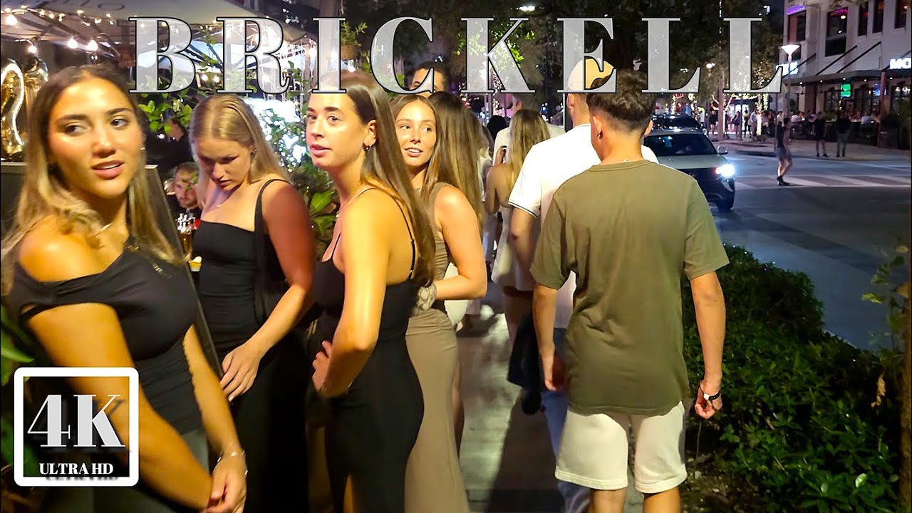 NIGHT WALK IN BRICKELL MIAMI, STUNNING CITY LIGHTS & SKYLINE 4K 60FPS ...