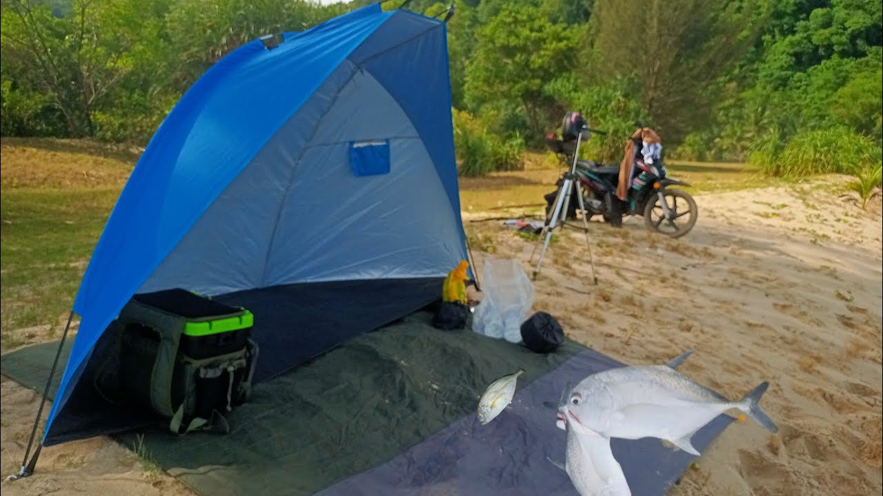 Pancing pantai - sabahan solo mancing - YouTube