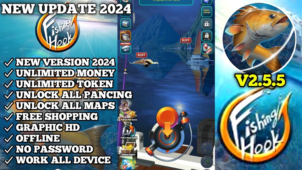 Update!! Kail Pancing Mod Apk Terbaru 2024 Versi 2.5.5 - Fishing Hook ...