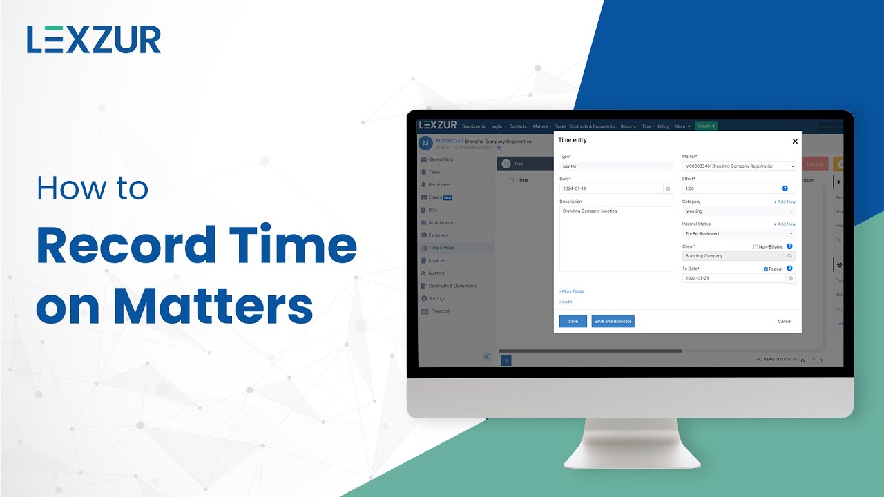 How To Record Time On Matters | LEXZUR - YouTube