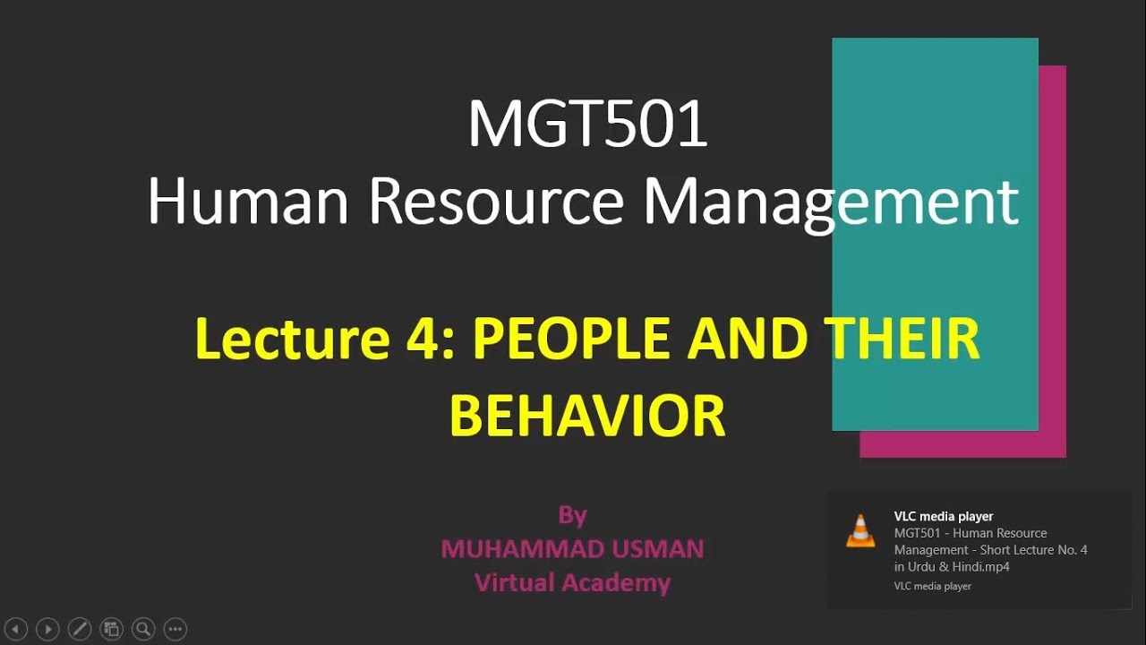 Mgt501 Human Resource Management Short Lecture No 4 In Urdu
