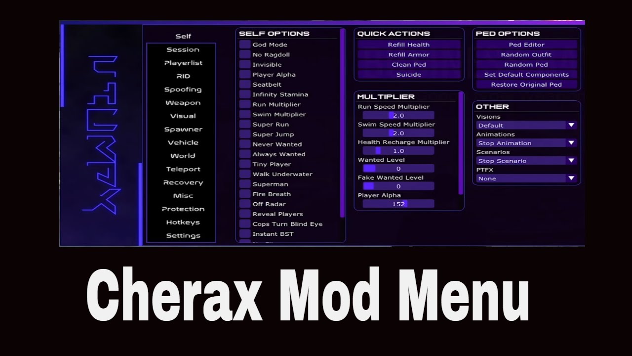 [PC/GTAV] Cherax Mod Menu Full Showcase (Undetected + Recovery) (6 ...