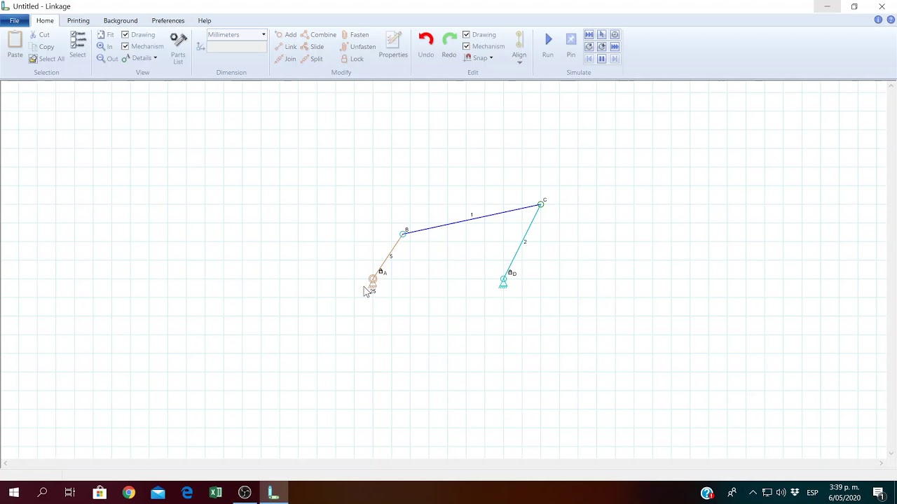 Mecánica de Máquinas: Linkage Tutorial 1 - YouTube