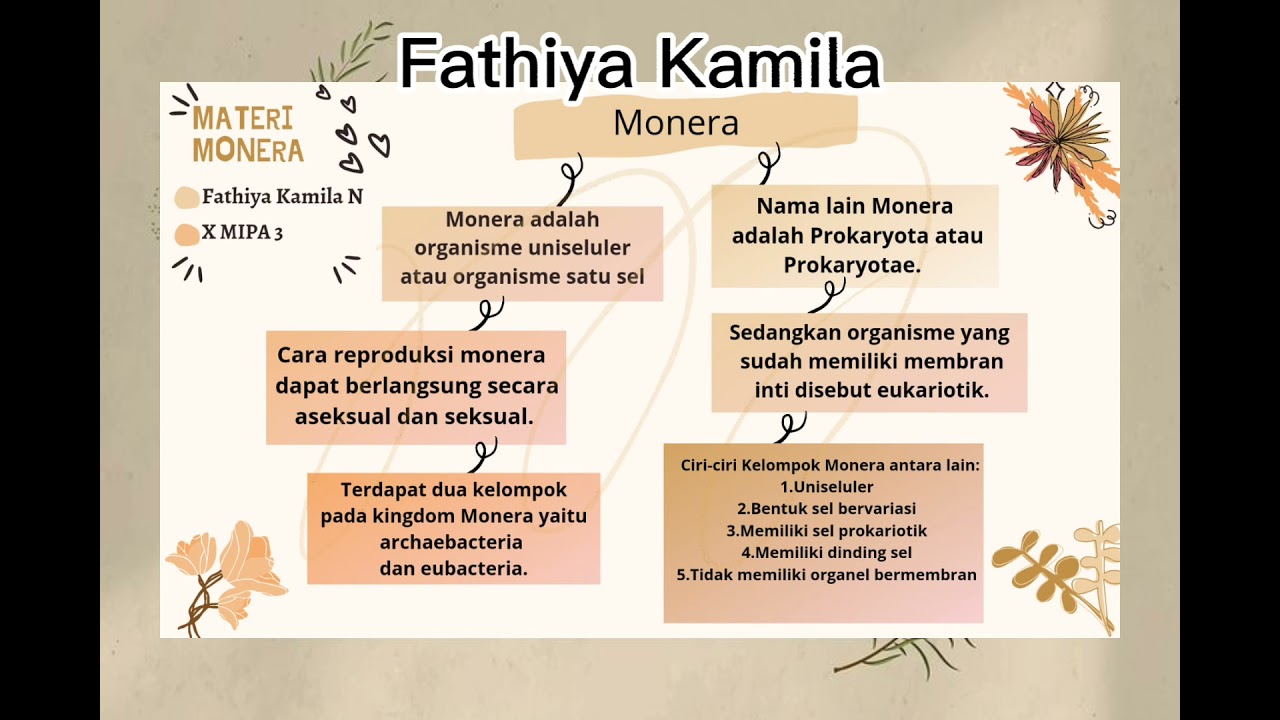 Tugas Biologi Membuat Mind Mapping Monera; Kelas X Mipa 3 - YouTube