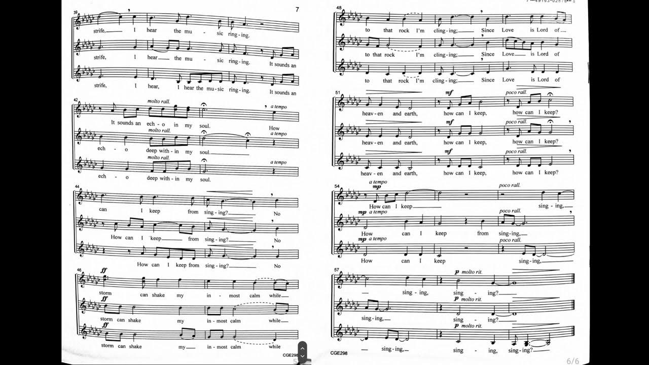 How Can I Keep From Singing Ssa A Cappella Alto Voice Guide Youtube