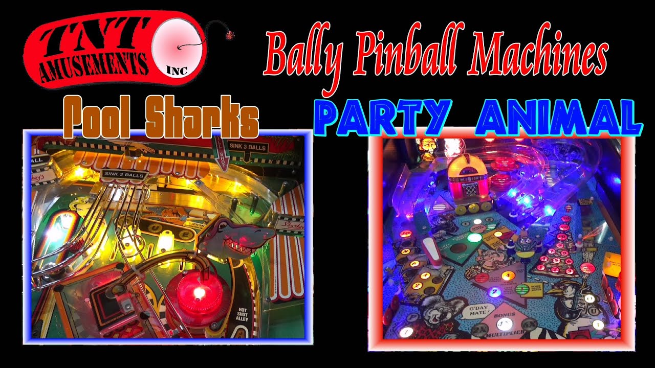 #1166 Bally POOL SHARKS & PARTY ANIMAL Pinball Machines-SUPER CHEXX ...
