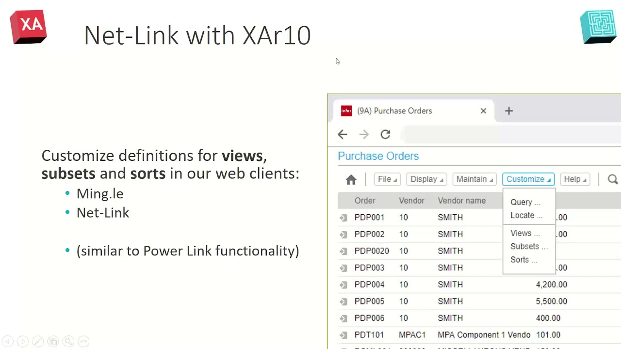 [Infor XA Web-Series] XA Release 10, Moving to HTML5 with Net Link ...