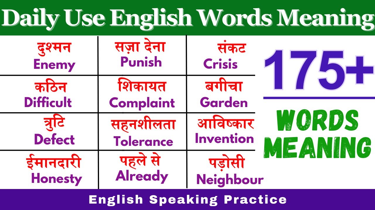 USEFUL 175+ WORDS MEANING | उपयोगी वर्ड्स मीनिंग | #words | LEARN ...