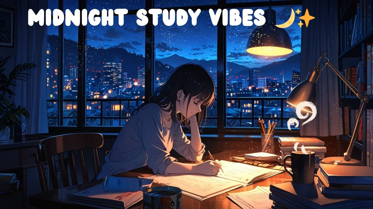 Midnight Study Vibes: Calm Lofi Beats with a Stunning Night View 🌙 - YouTube