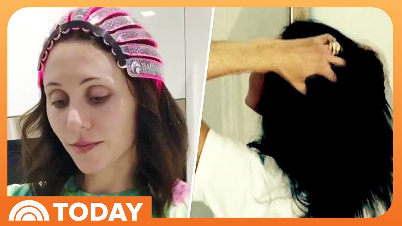 Inside the growing trend of red laser caps to help with hair loss - YouTube