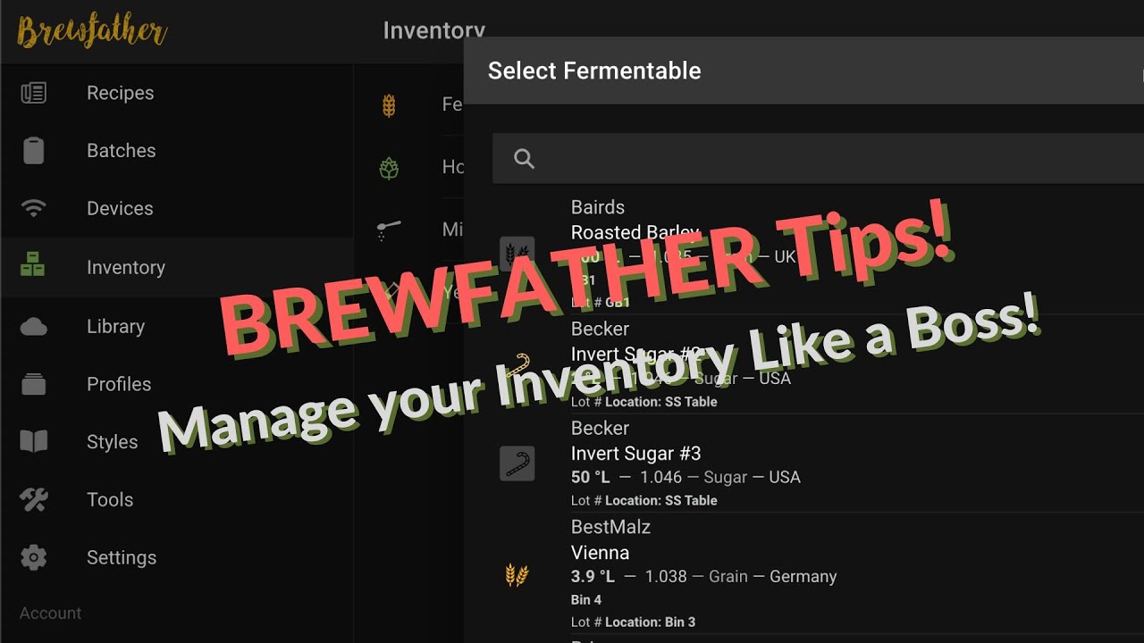 Brewfather Inventory Management Tips - YouTube