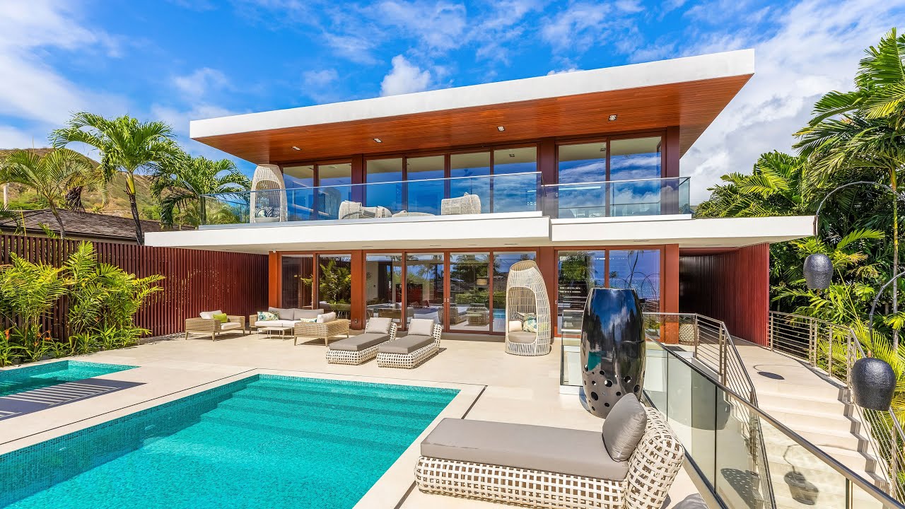 $8 Million Mansion with Porsche Show Room on Oahu, Hawaii - Home Tour ...