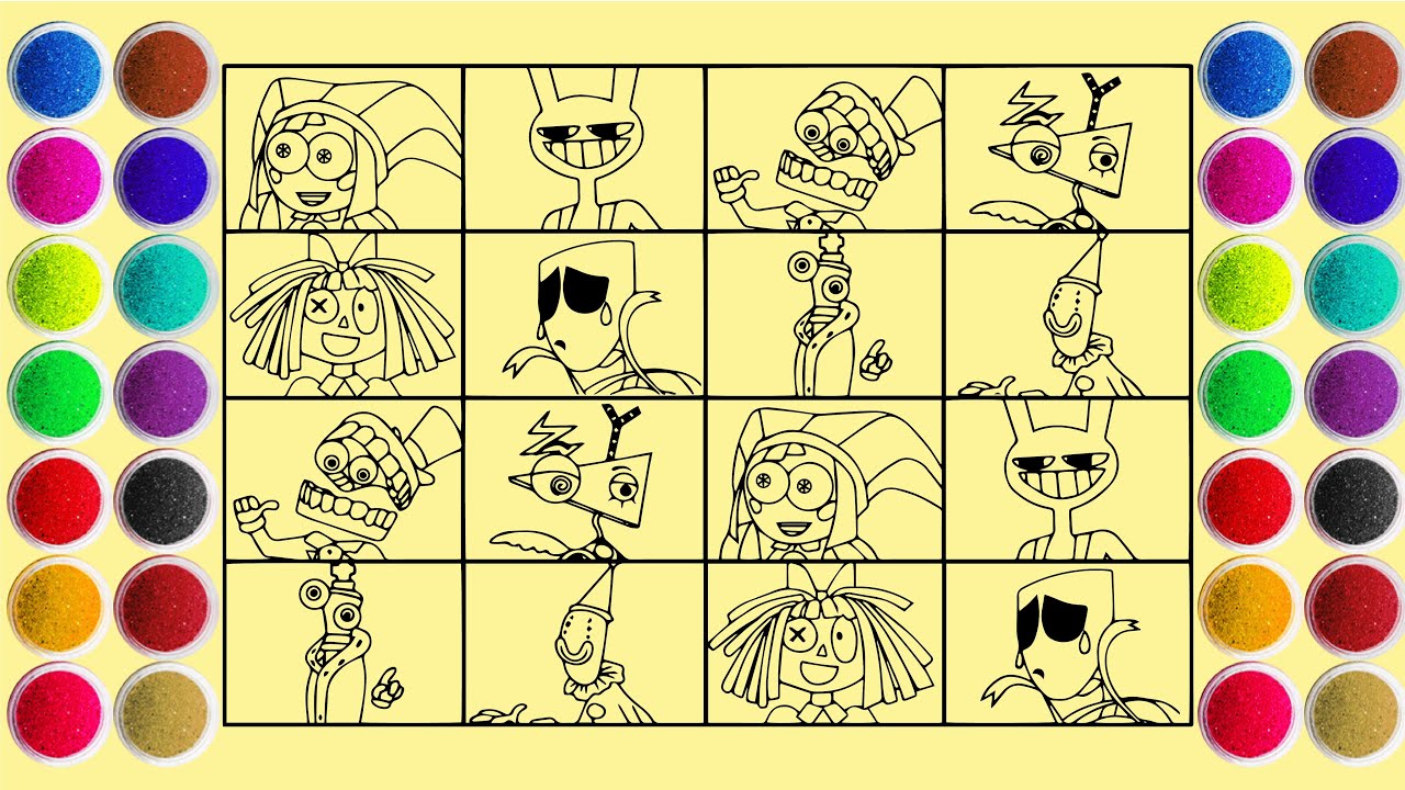 Draw and Coloring The Amazing Digital Circus - All Characters - Sand ...