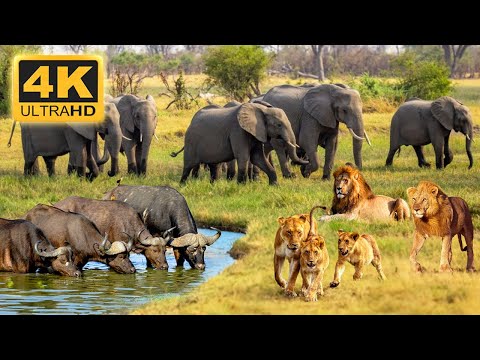 4K African Wildlife: Queen Elizabeth National Park, Uganda - Scenic Wildlife Film With African Music