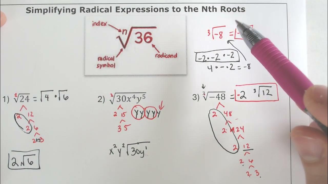 Simplifying Radical expression with nth root - YouTube