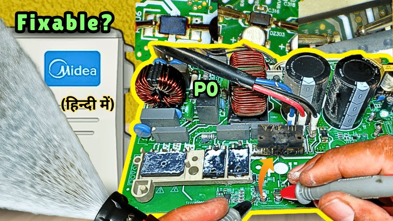 Midea AC PCB Was Water Damaged | Vital Step to Fix Damaged Circuit ...