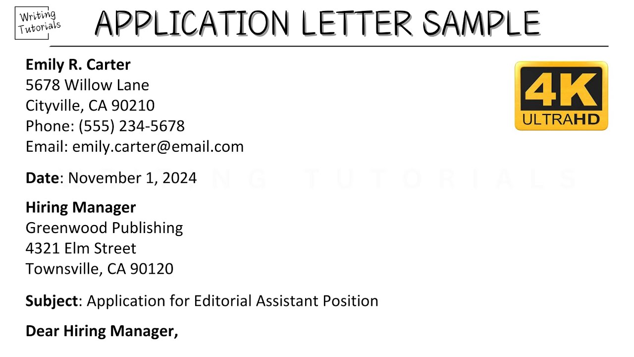 How To Write Application Letter with Sample and Explanation | Writing ...
