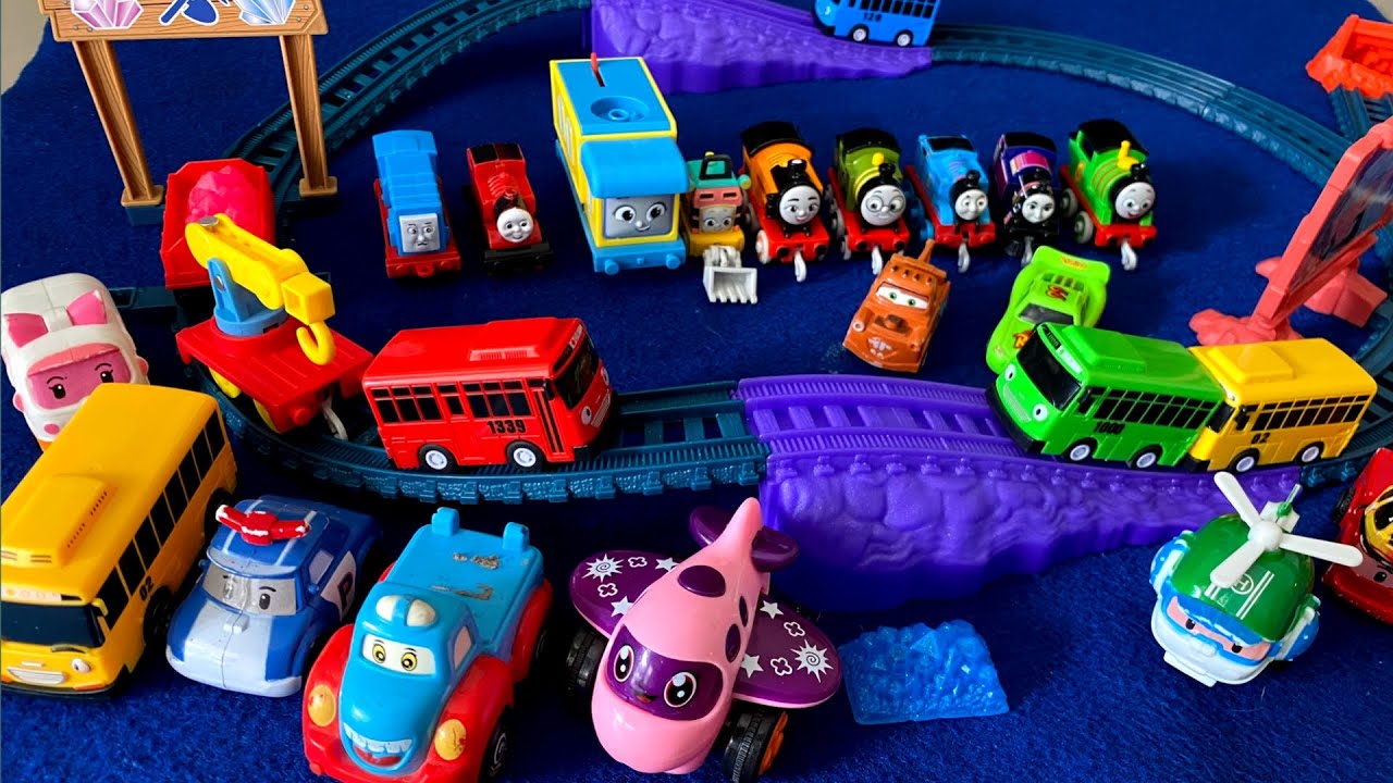 Playing train with thomas,sandy,percy,whiff,kana,nia,diesel,ashima ...