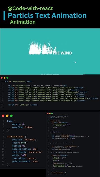 Particles Text Animation #code-with-react #shorts - YouTube