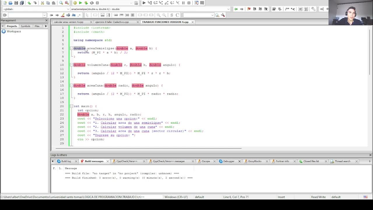 uso de funciones, argumentos y retorno en programa de c++ - YouTube
