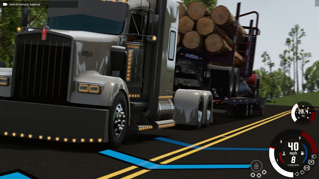 Kenworth W900 Rescues Flipped Log Truck [BeamNG.DRIVE] - YouTube