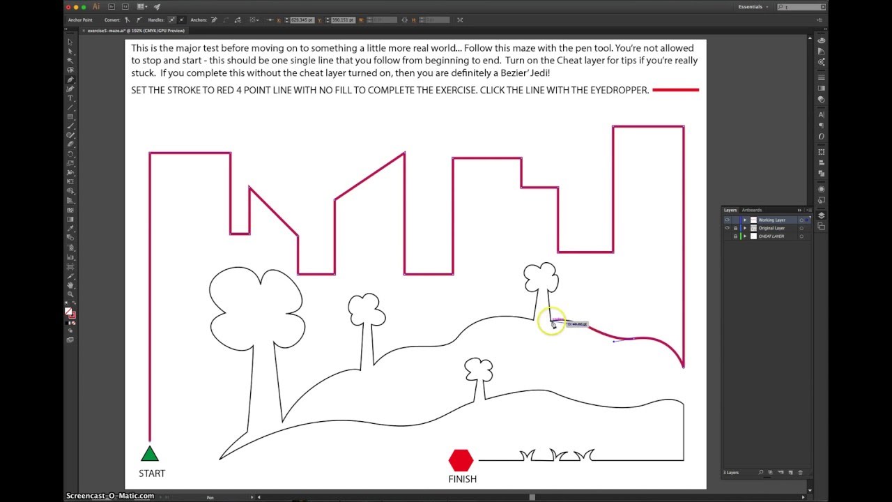 Pen Tool Maze in Adobe Illustrator - YouTube