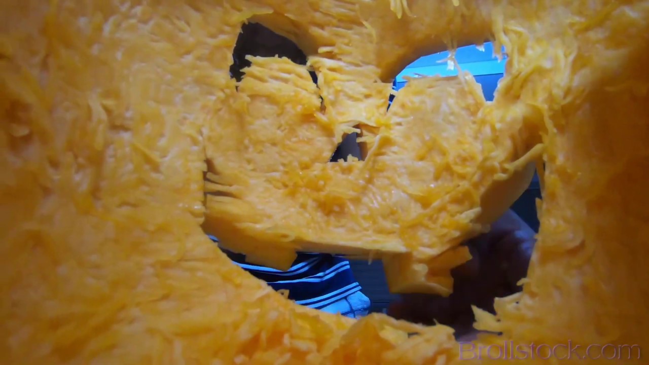 Inside Of A Pumpkin Being Carved - Stock Footage - YouTube