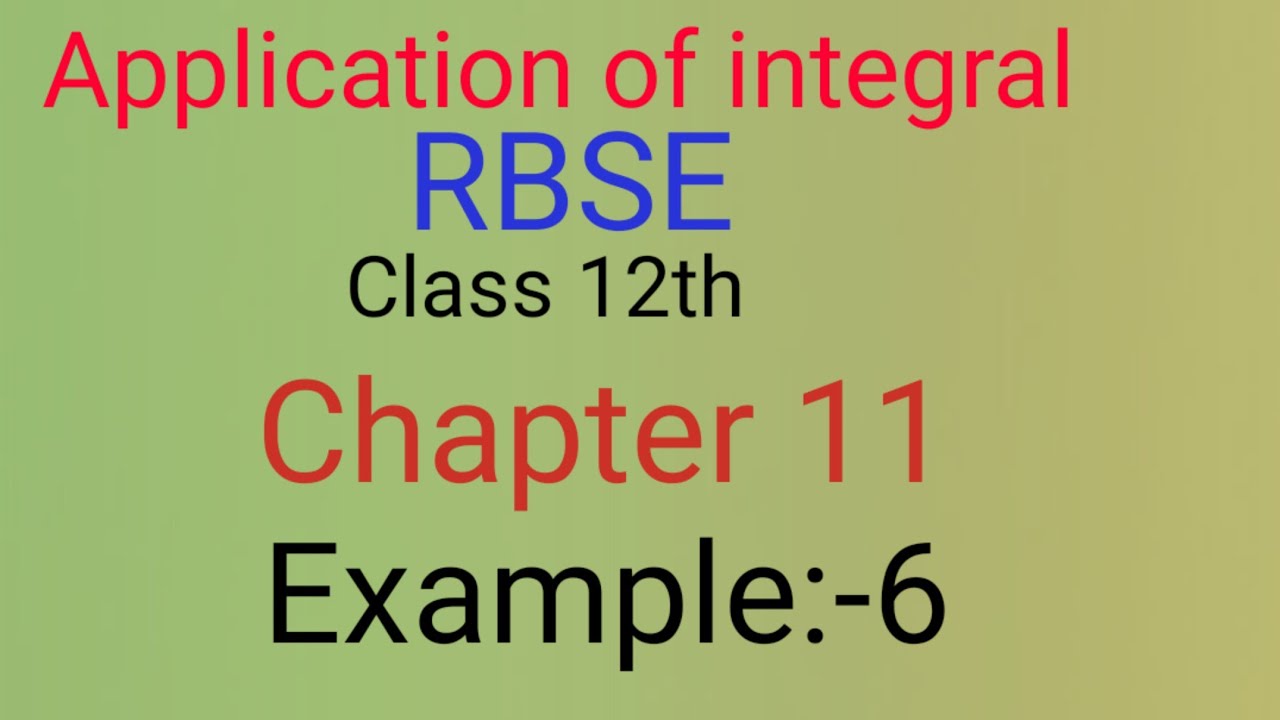 Rbse Class12 Maths Chapter 11 Example 6 YouTube Rbse Class12 Maths Chapter 11 Example 6 YouTube