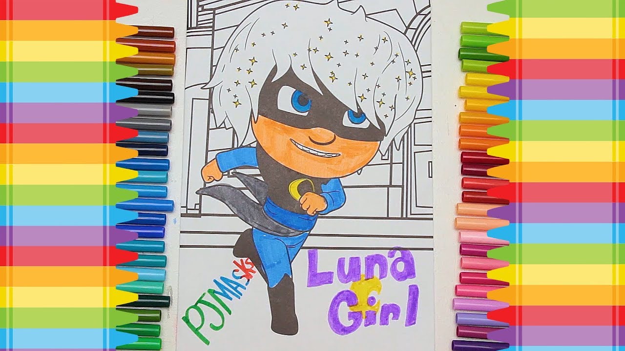 Coloring Luna Girl from PJMASKS! - YouTube