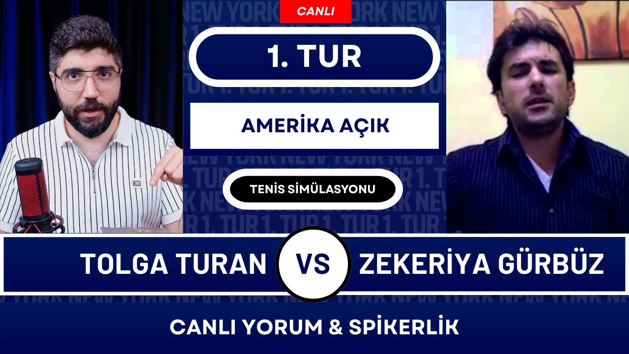 TOLGA TURAN vs. ZEKERİYA GÜRBÜZ · Amerika Açık (1. Tur) · Canlı Yorum ...