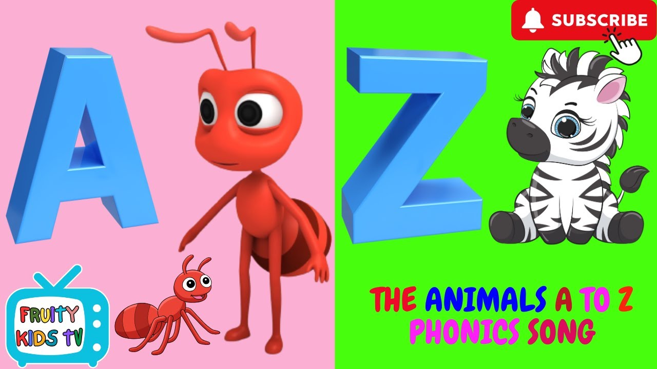 The Animal Alphabet Song | Phonics Song | ABCD | Nursery Rhymes ...