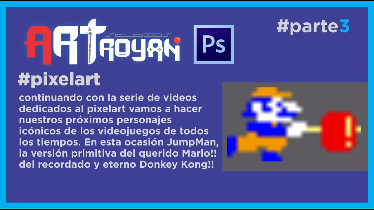 PixelArt 3!! Jumpman Donkey Kong en Photoshop!! - YouTube