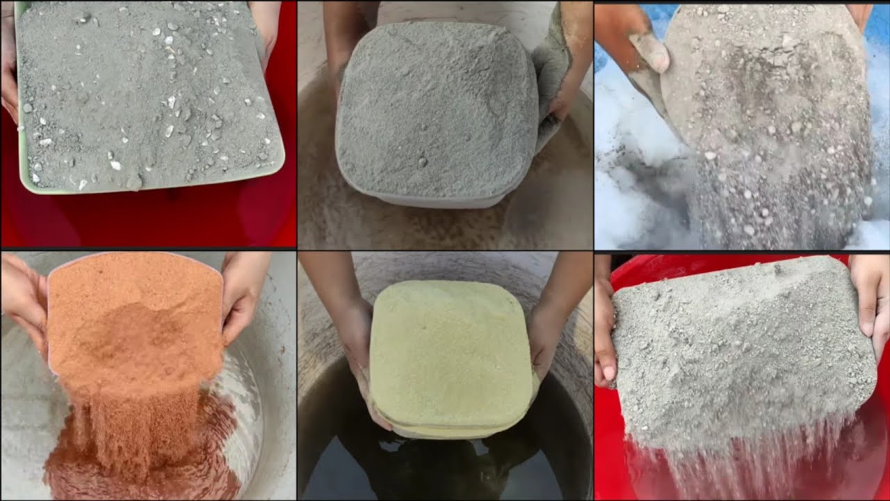 ASMR:super soft dusty creamy falling 6 different texture pouring in ...