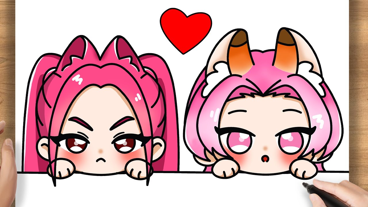 How to Draw Mira Cat x Romance Saja Fox | KPop Demon Hunters - YouTube