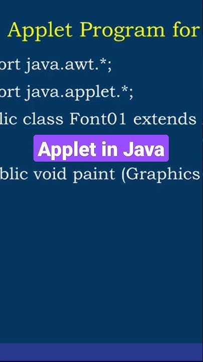 Applets in Java - YouTube