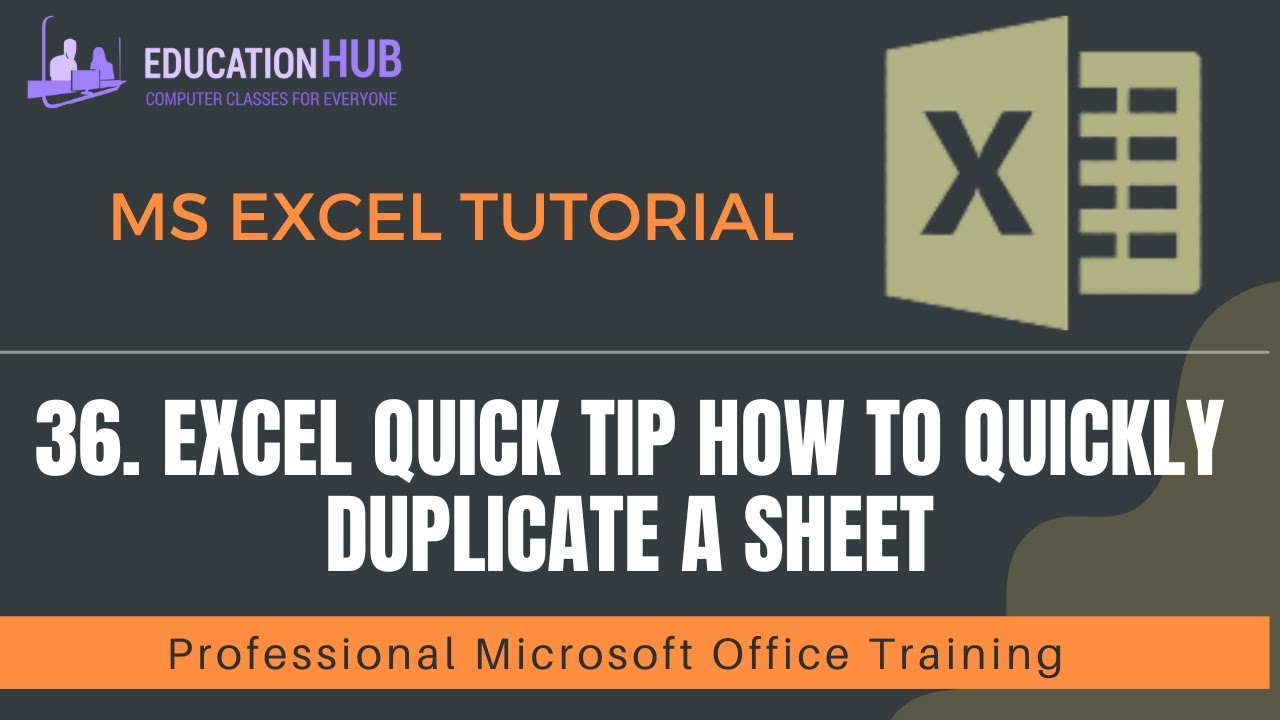 36 Excel Quick Tip How To Quickly Duplicate A Sheet YouTube