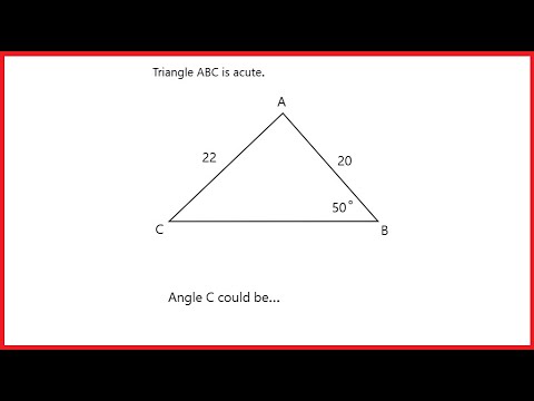 Determining an Unknown Angle in an Acute Triangle - YouTube