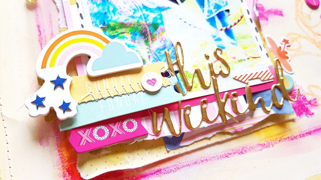 Mixed Media Scrapbooking- HKC April 2017- Vicki Boutin Crayons - YouTube