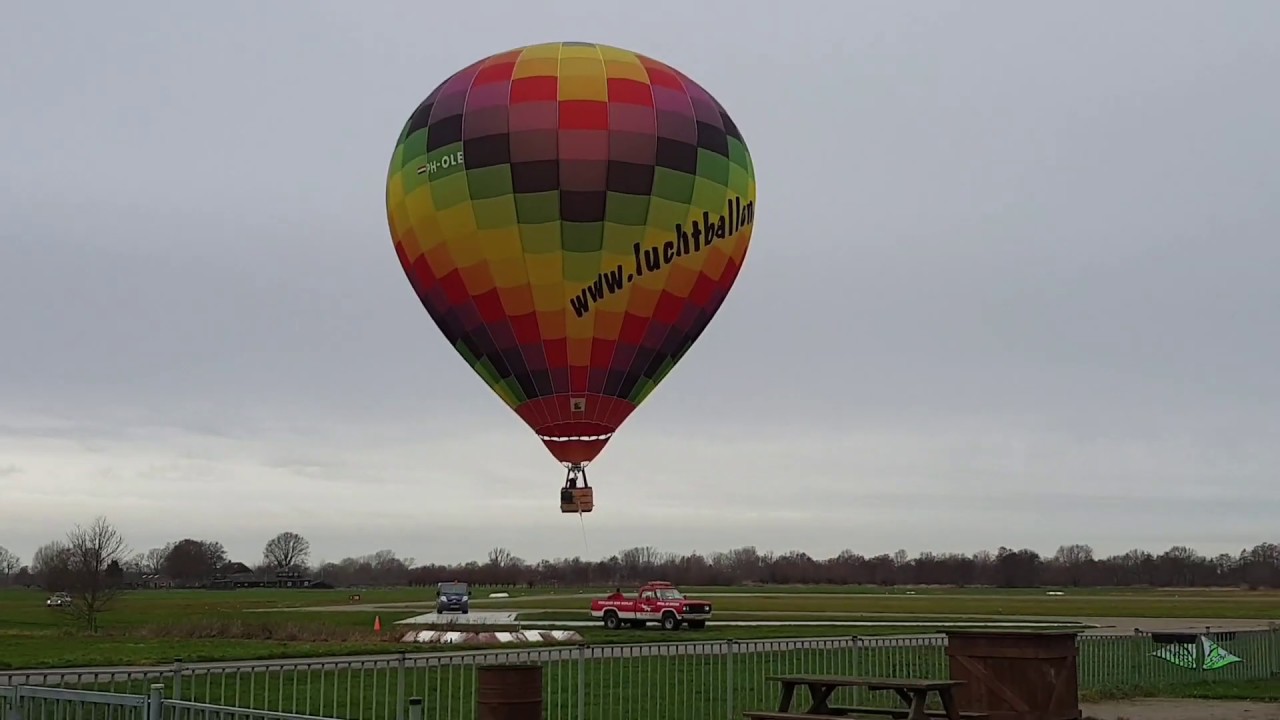 Hot air balloon towed by a 4x4 jeep at Teuge Airport - YouTube