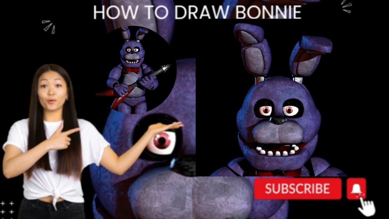 Drawing [ASMR]|How to draw bonnie|five nights at freddy's house. - YouTube
