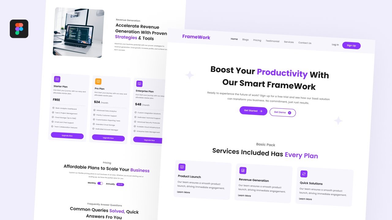 Design a Simple SaaS Landing Page UI in Figma | Clean Website Tutorial by GDMentor - YouTube