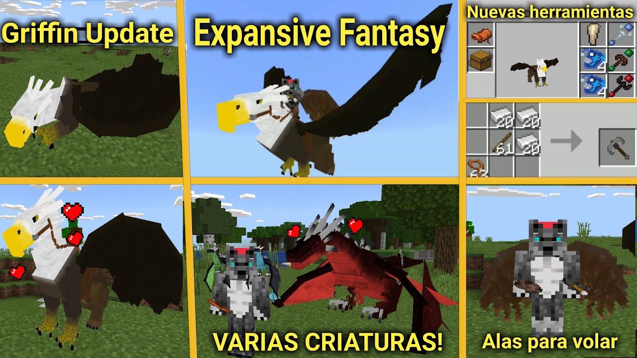 👉 Expansive Fantasy / Griffin Update MINECRAFT PE 1.14.60 Addon BEDROCK ...