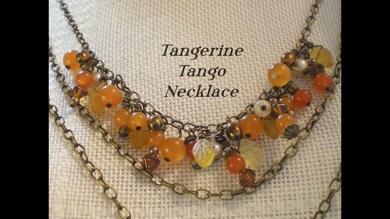 Tangerine Tango Triple Chain Necklace Tutorial - YouTube