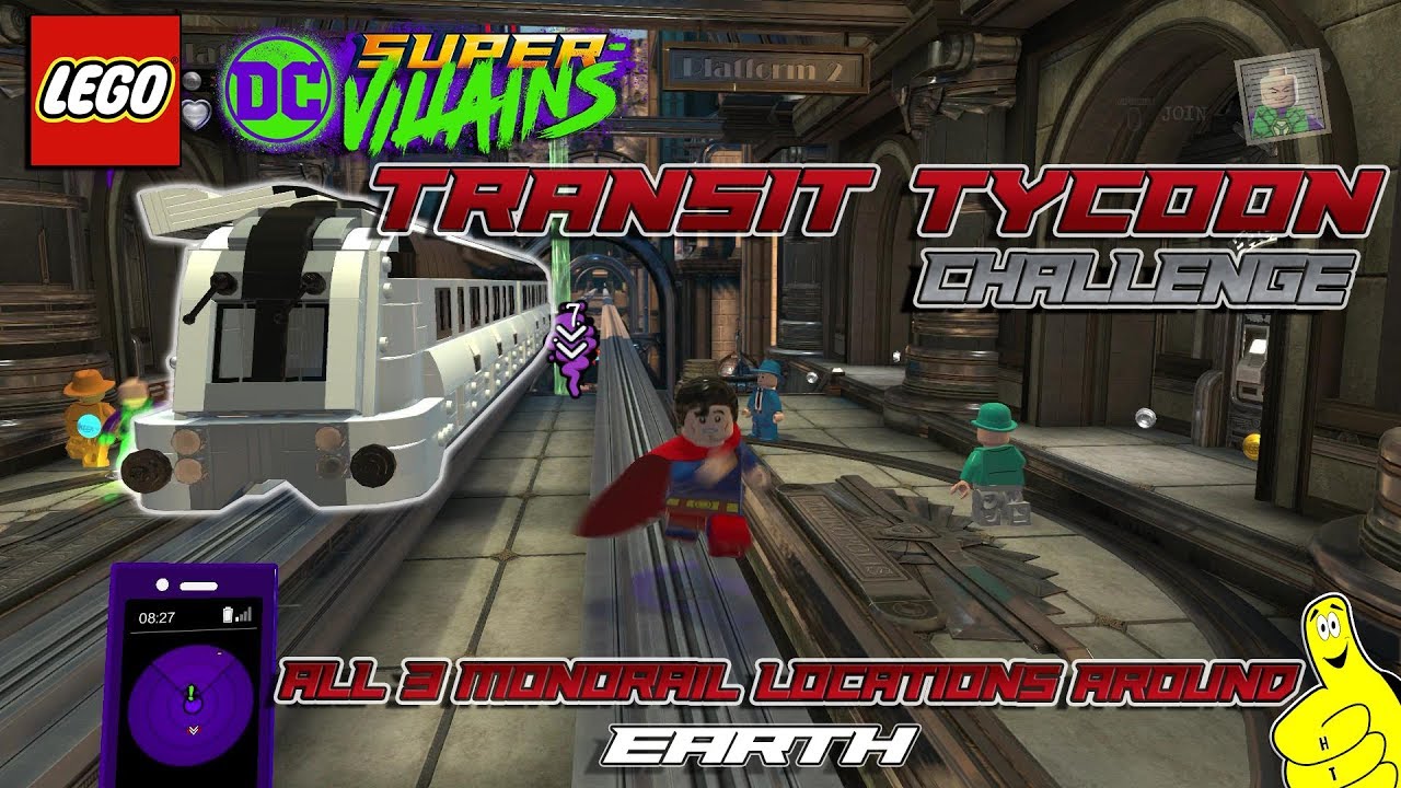Lego DC Super-Villains: Transit Tycoon CHALLENGE (All 3 Monorail ...