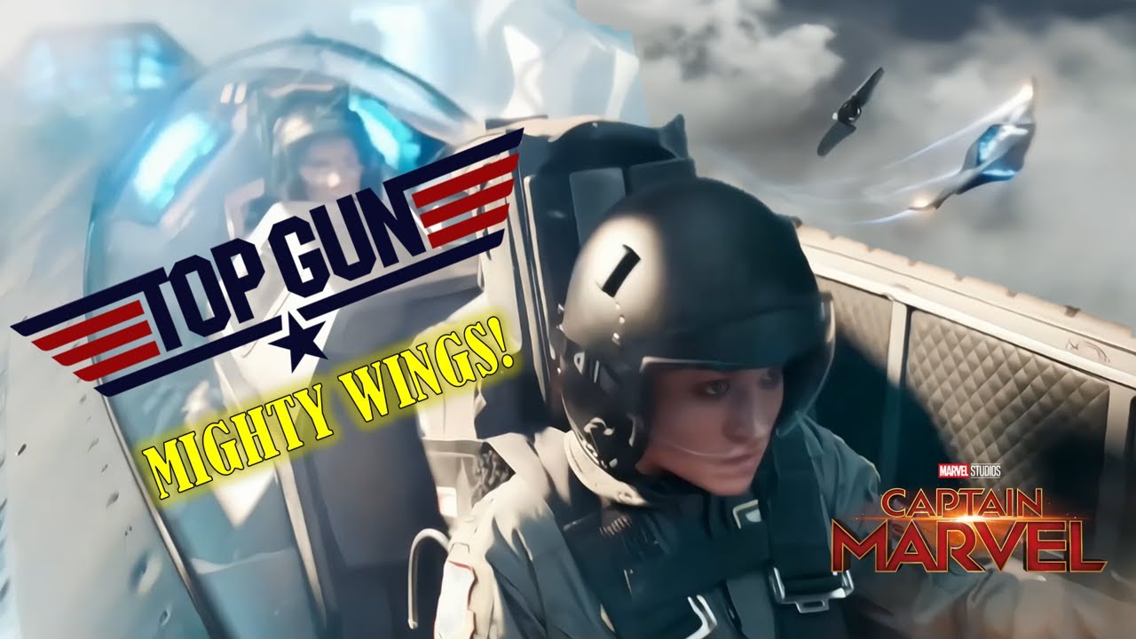 Captain Marvel plane dogfight, but with Top Gun "Mighty Wings" - YouTube