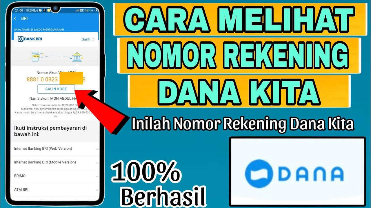 Cara Melihat/Mengetahui Nomor Rekening Dana Kita - YouTube