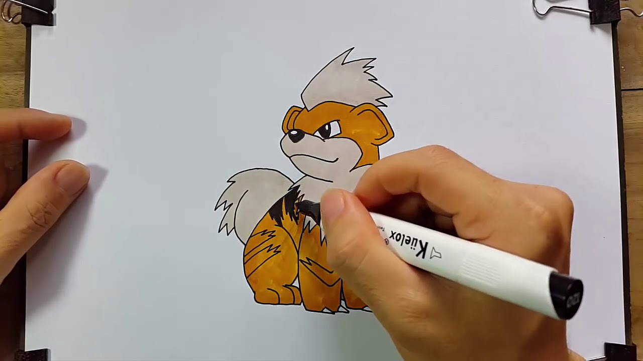 Pokemon Growlithe Speed Drawing Pokemon - YouTube