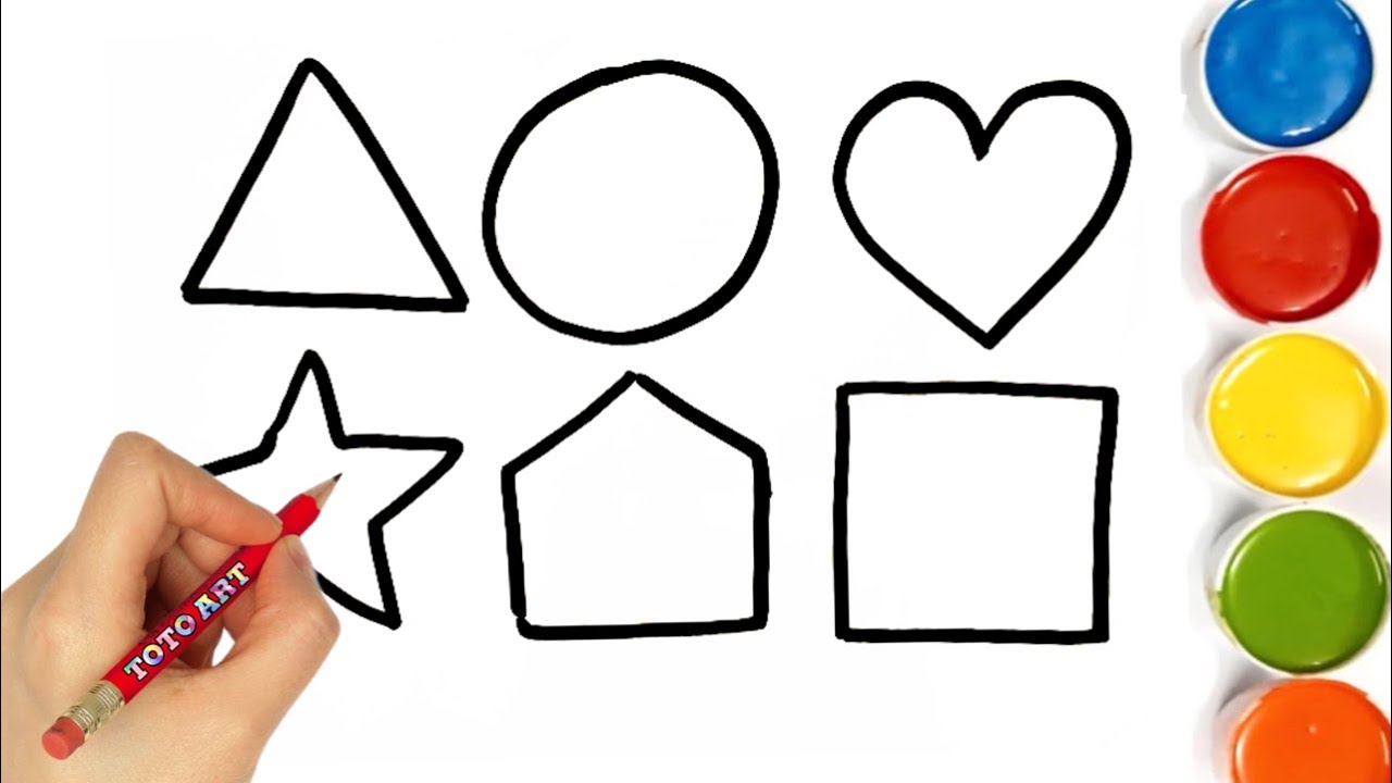 Learn Shapes , Painting and Colouring for Kids & Toddlers | Draw, Paint ...