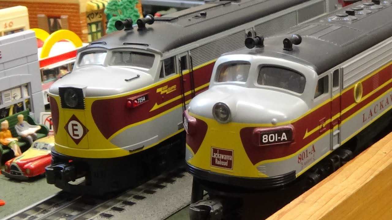 Williams F7 Lackawanna and FA-1 Erie Lackawanna Diesels Running Side By ...