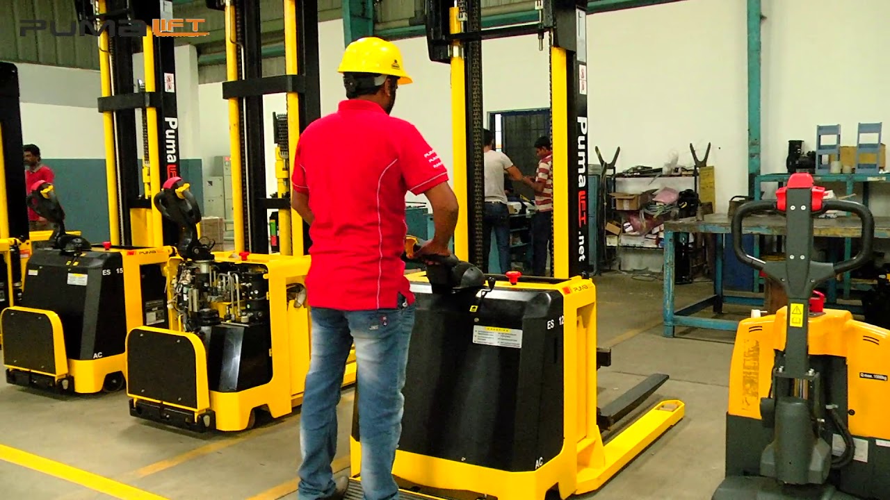 Electric stacker W-version - YouTube